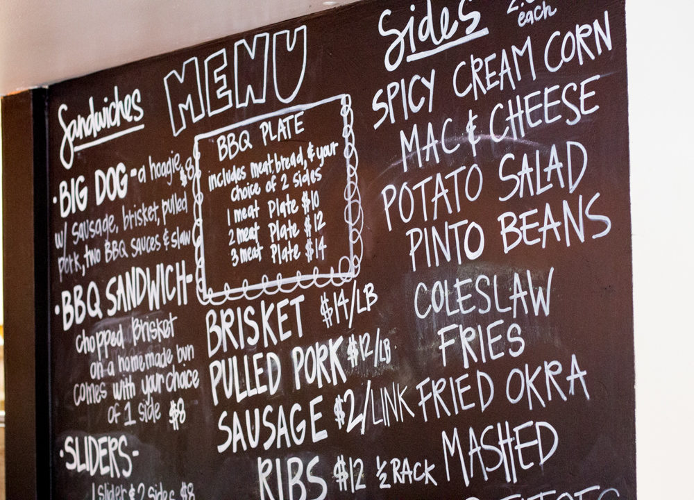 The Smoke Shack Blackboard Menu - SA Flavor